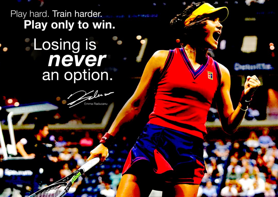 Emma Raducanu Poster Motivational Quotes Best Selling Tennis - Etsy