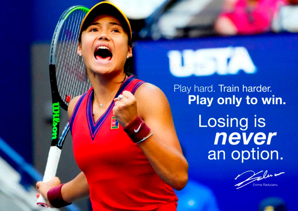 Emma Raducanu Poster Motivational Inspirational Quotes Print Tennis ...