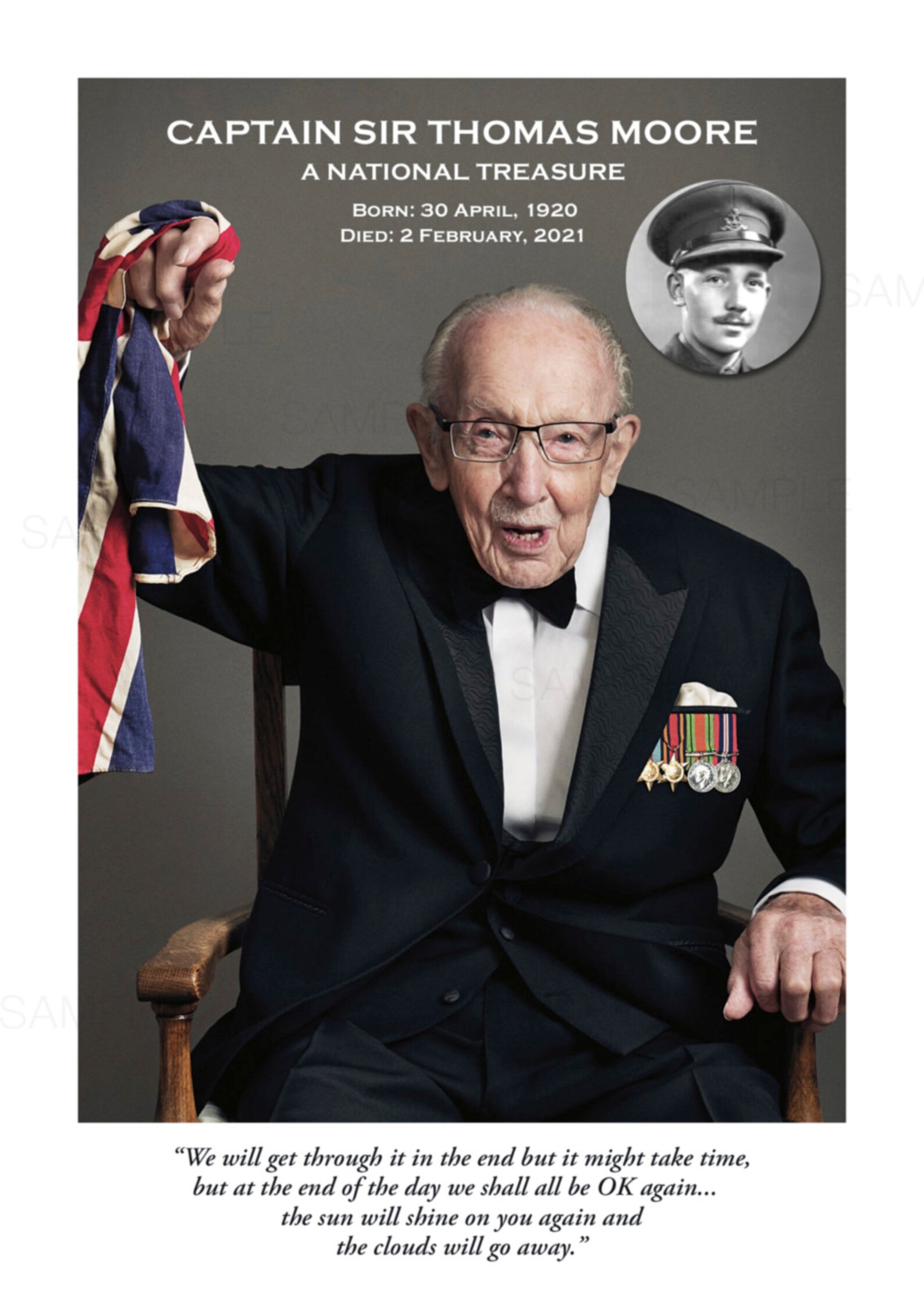 Captain Tom Moore Poster Wall Art Memorabilia Signed copy - Etsy