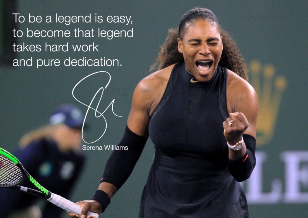 Serena Williams Wimbledon Poster Print - Motivational Quotes Tennis ...