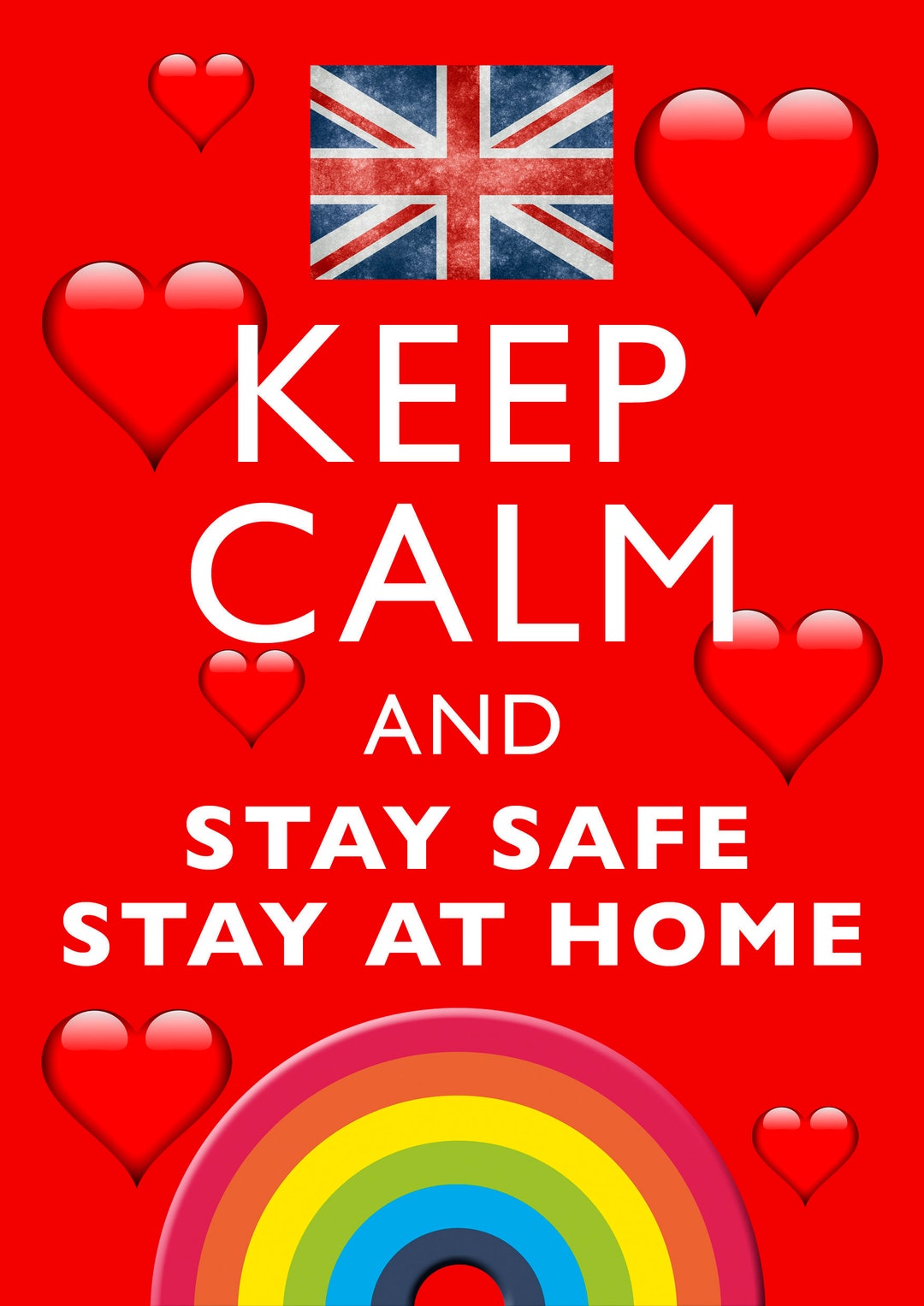 Keep Calm & Stay Safe Poster / Wall Art - Stay Safe - Stay at Home ...