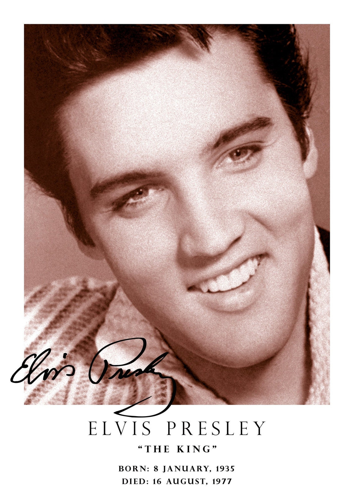 Elvis Presley Poster Wall Art Tribute Memorabilia Signed Copy 106 A4 29