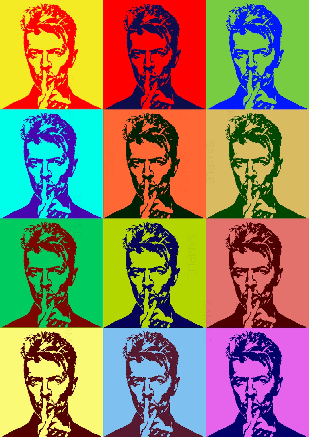 David Bowie Pop Art - Andy Warhol Style Bowie Tribute Memorabilia - (A4 ...