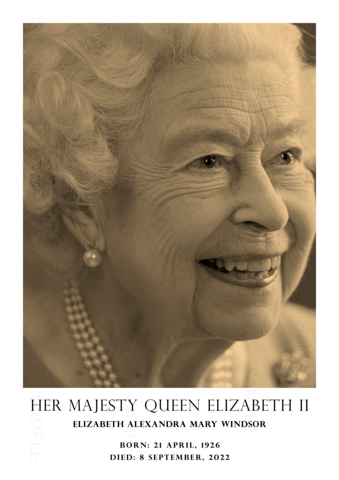 Queen Elizabeth II Poster Memorabilia Wall Art Print A4 29.7 X 21cm or ...