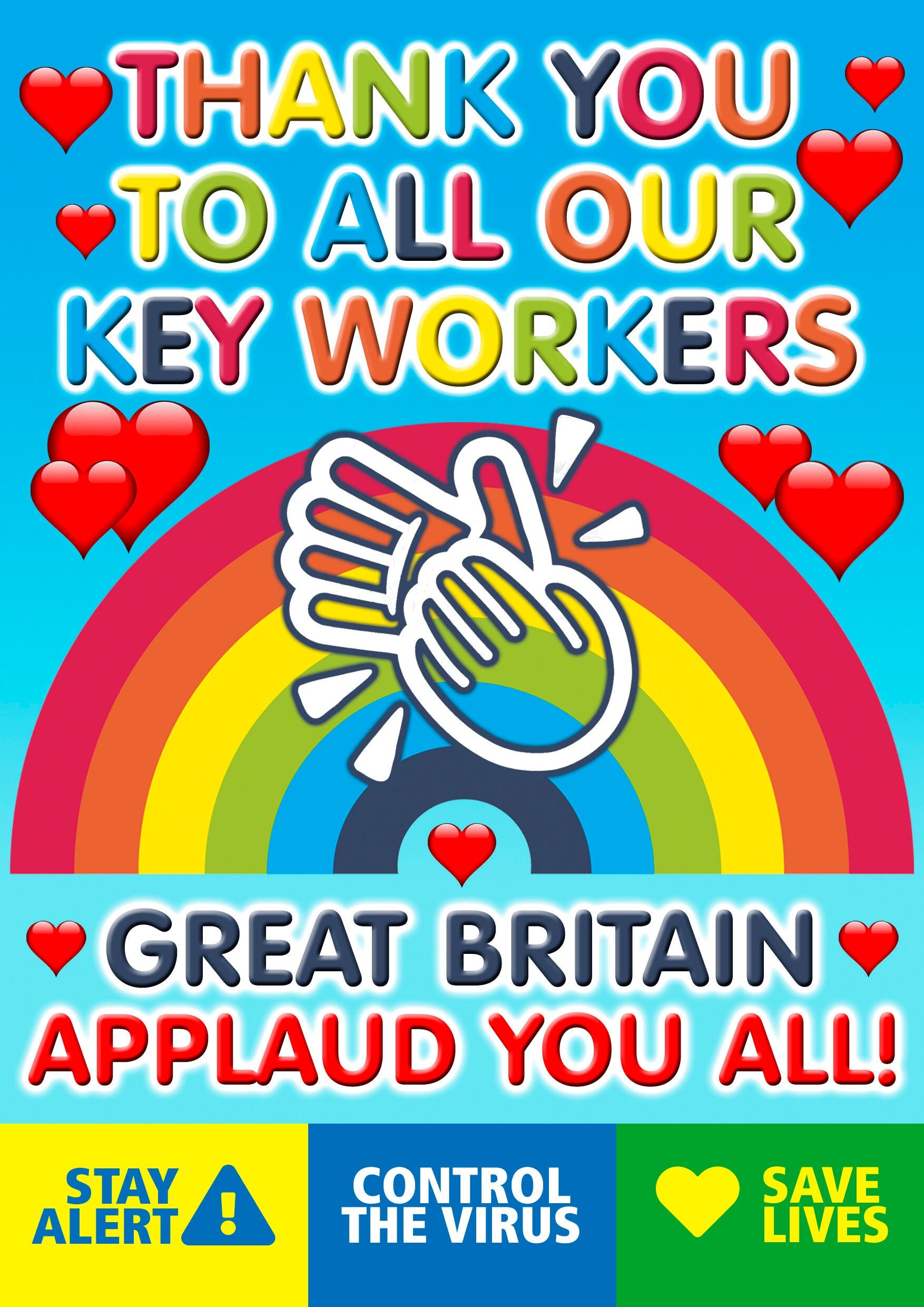 Thank You to All Our Key Workers Poster Window Poster Stay - Etsy