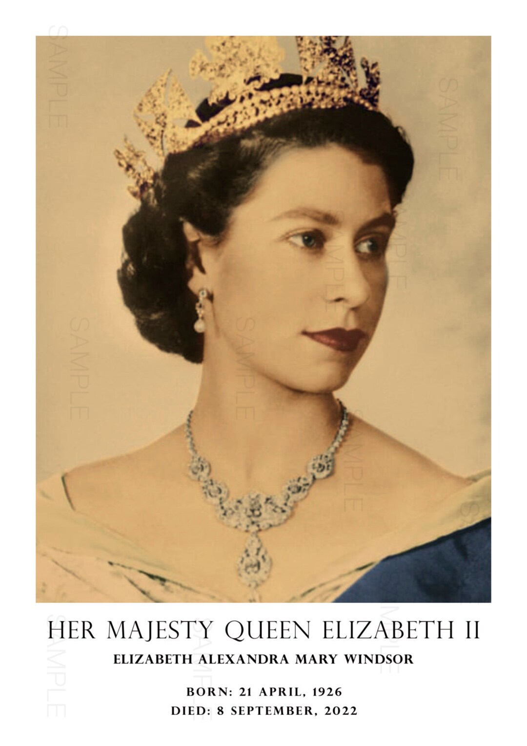Her Majesty Queen Elizabeth II Memorabilia Wall Art Best Selling Print ...