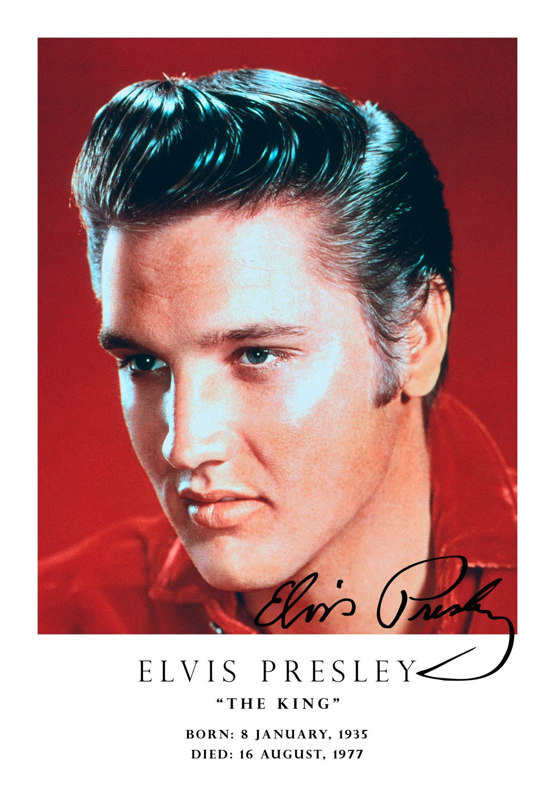 Elvis Presley Poster Wall Art Tribute Memorabilia Signed copy 101 A4 29 ...