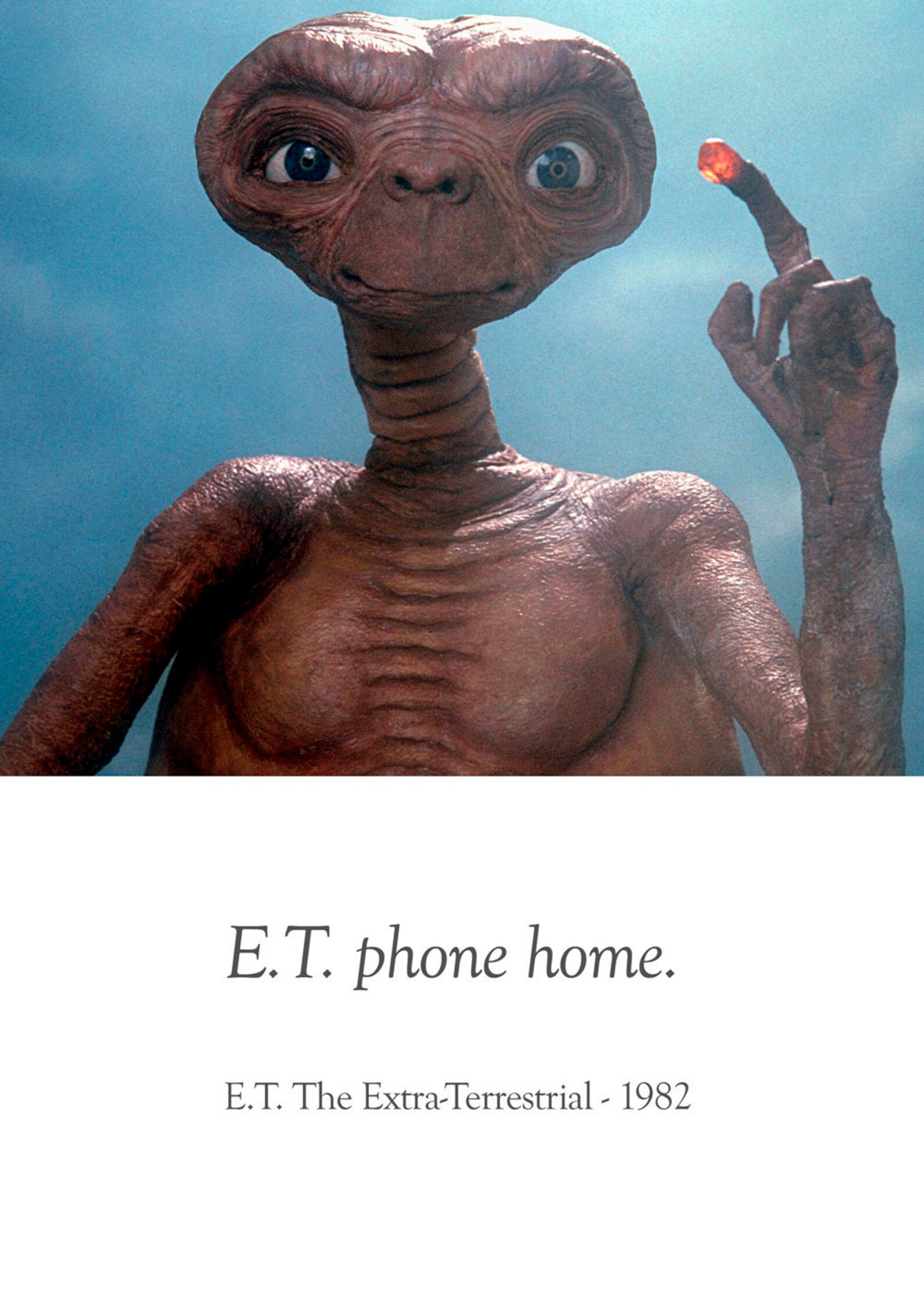 E.T. the Extra-terrestrial - 1982 Film Poster 'phone Home' Quote ...