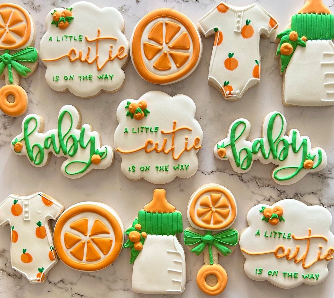 A Little Cutie is on the Way Cookies - Etsy