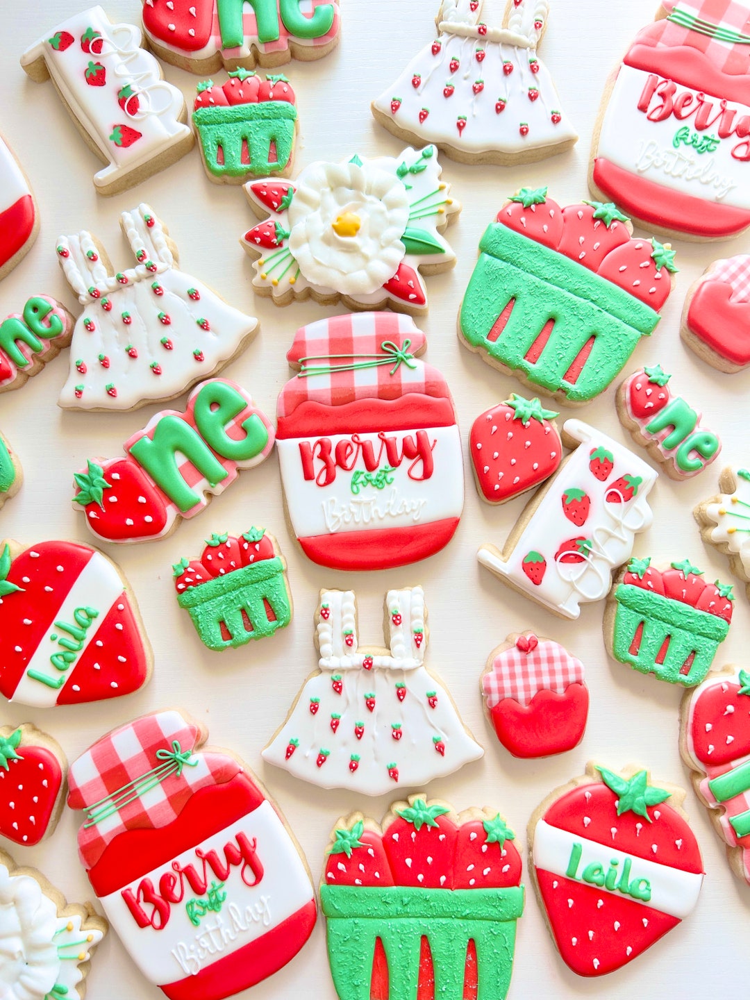 Berry First Birthday Cookies / Sweet One Birthday Cookies / Custom ...