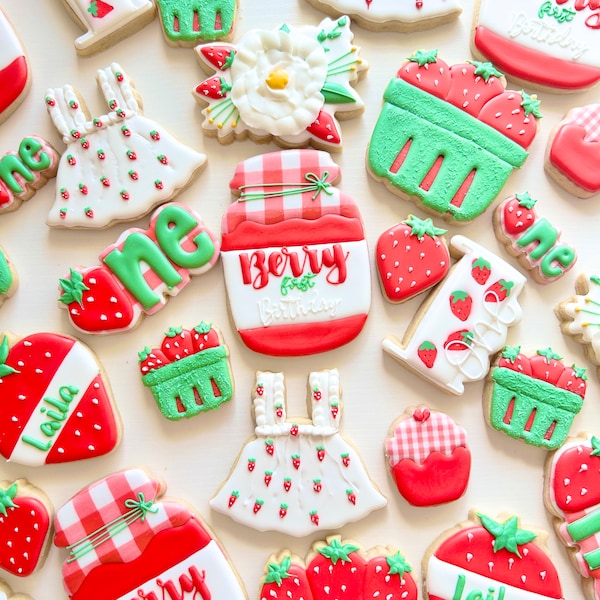 Berry 1st Birthday Cookies - Etsy