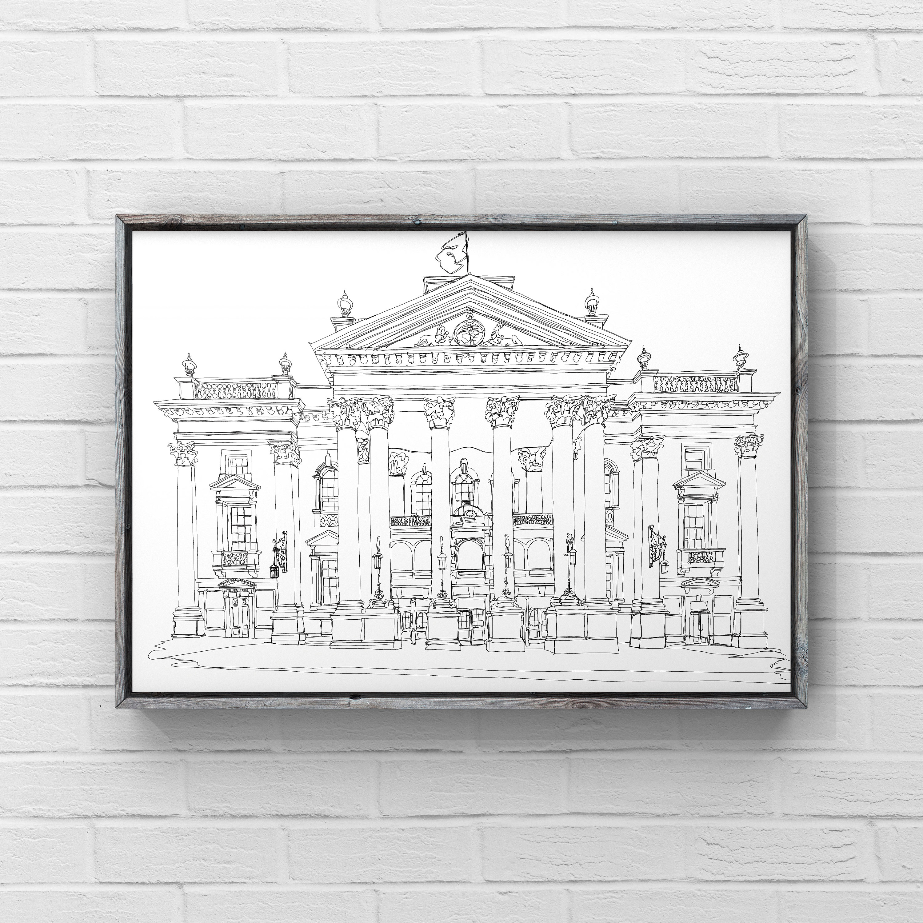 Theatre Royal, Newcastle Line Drawing - Etsy