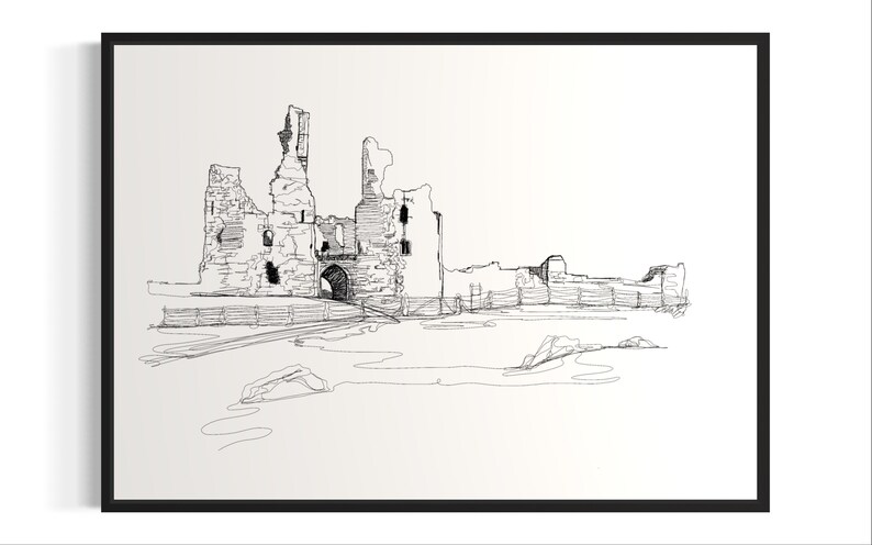 Dunstanburgh Castle Line Drawing - Etsy