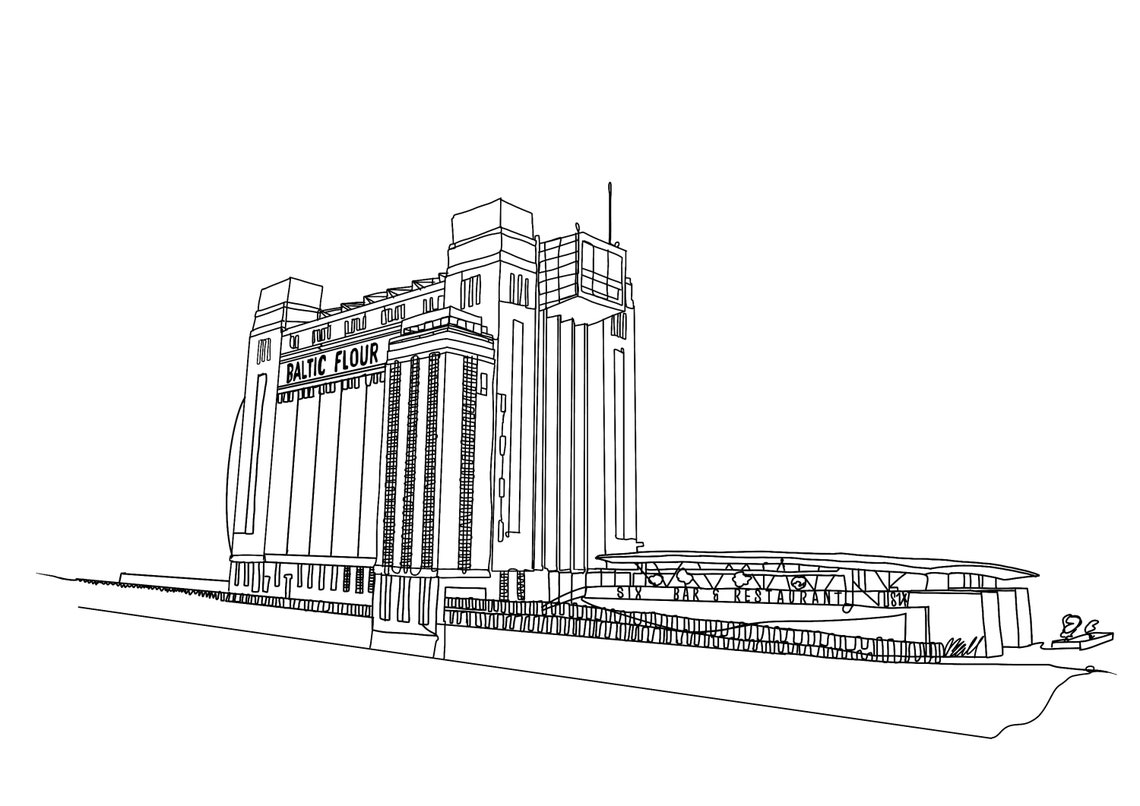 The Baltic, Gateshead Line Drawing - Etsy