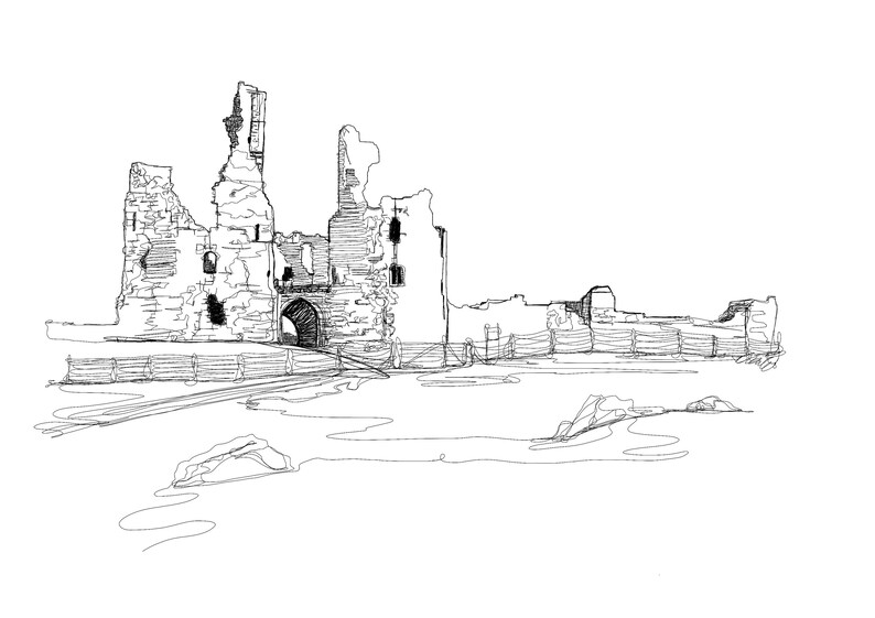 Dunstanburgh Castle Line Drawing - Etsy