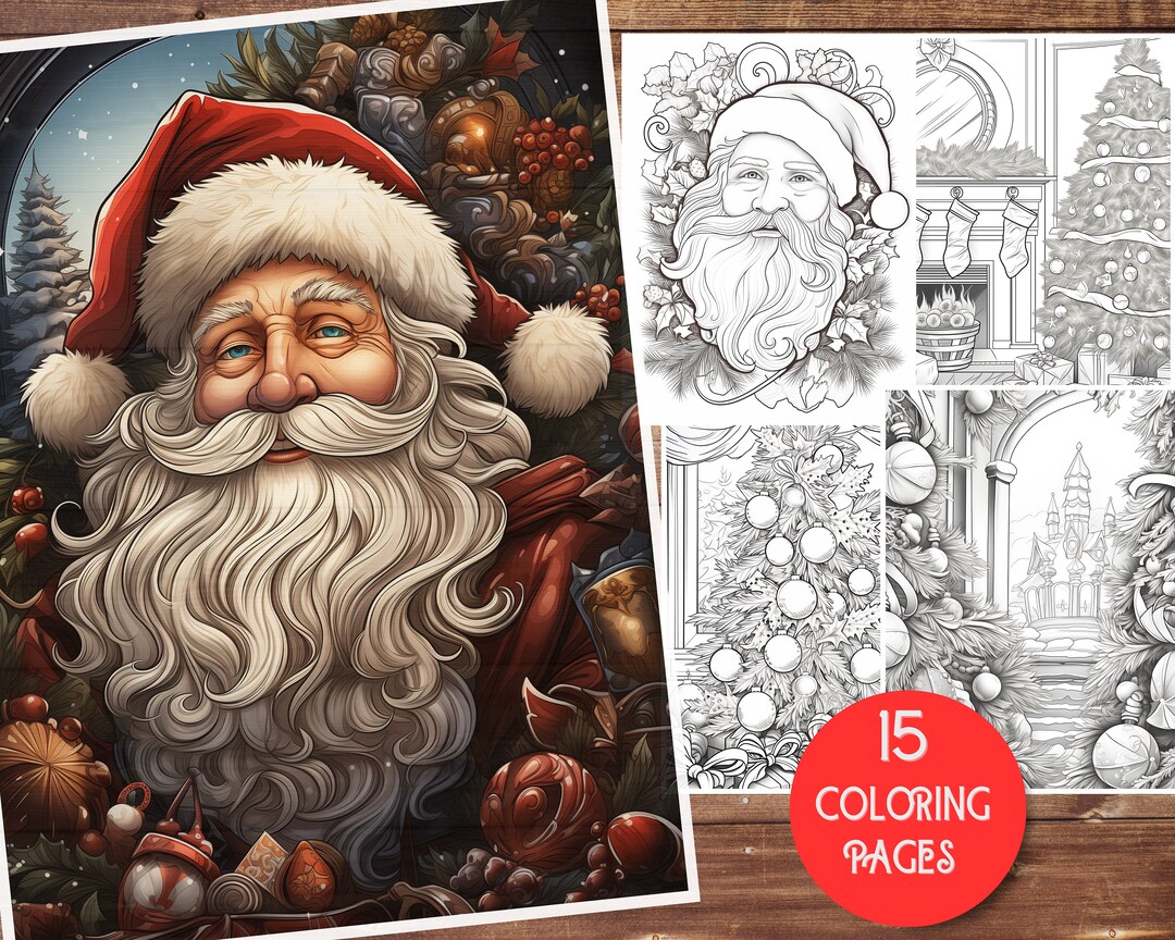 15 Merry Christmas Coloring Page Adult Coloring Printable - Etsy
