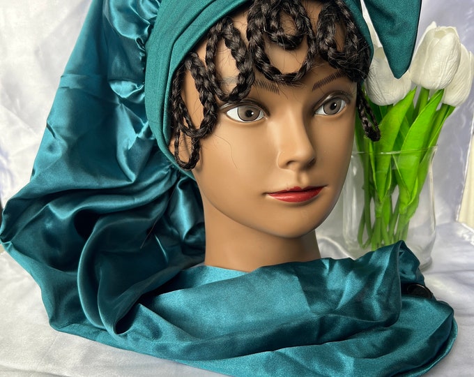 Silky Satin Sleeping Bonnet, Hair Bonnet for Women, Coily, Natural Curl ...