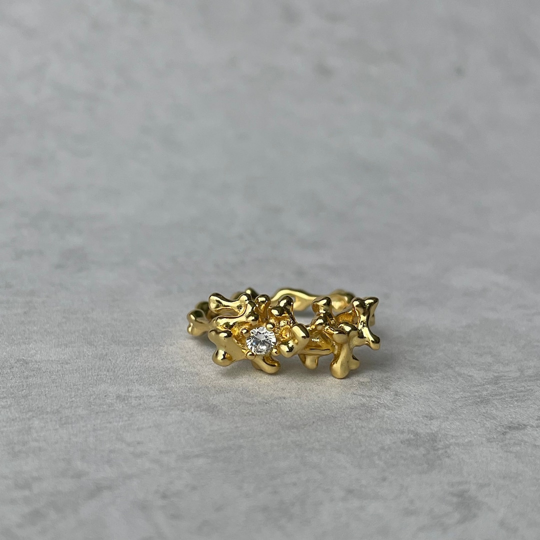 Bag of Bones Ring, 18K Gold Vermeil Ring, Gothic Rings, Goth Gold Ring ...