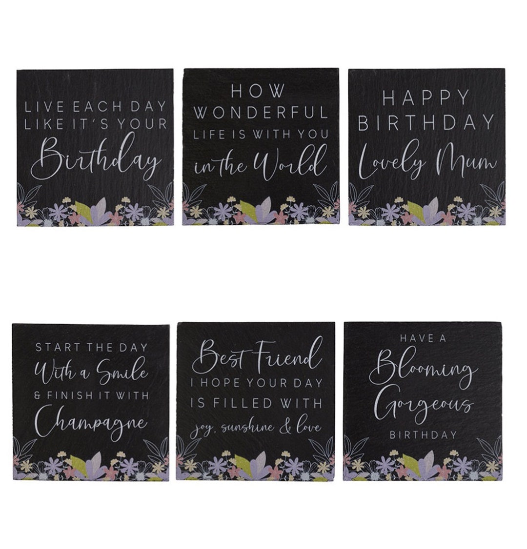 Birthday Slate Coaster ǀ Coaster ǀ Birthday Gift - Etsy