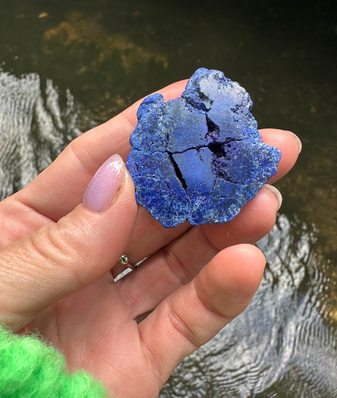 Azurite Geode, Raw Stone, Dotted With Lots of Crystals, Lithotherapy ...