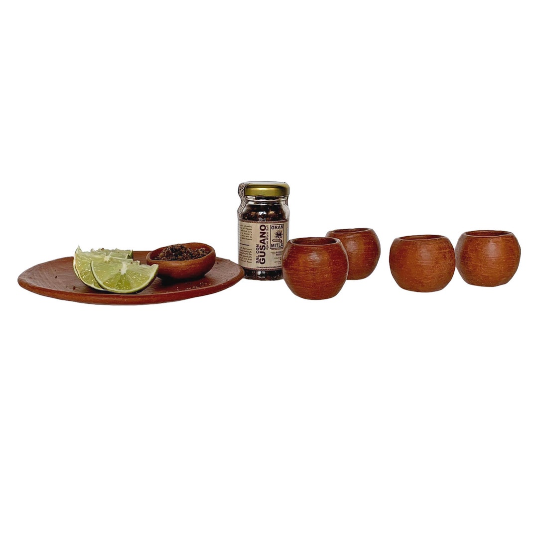Oaxacan Red Clay Mezcal Copitas Tasting Set With or Without Sal De ...