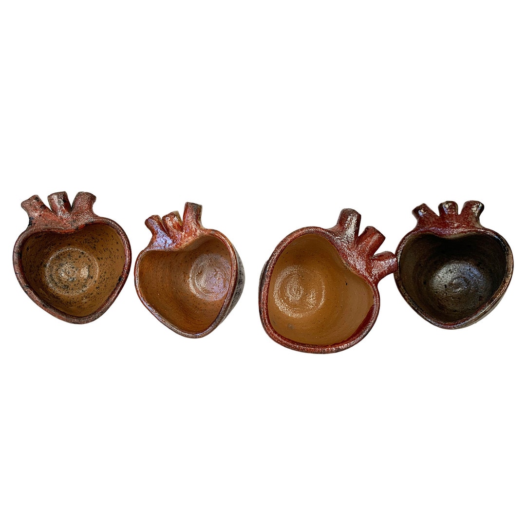 Handmade Bleeding Heart Mezcal Copitas: Oaxacan Clay Shot Glasses, Set ...