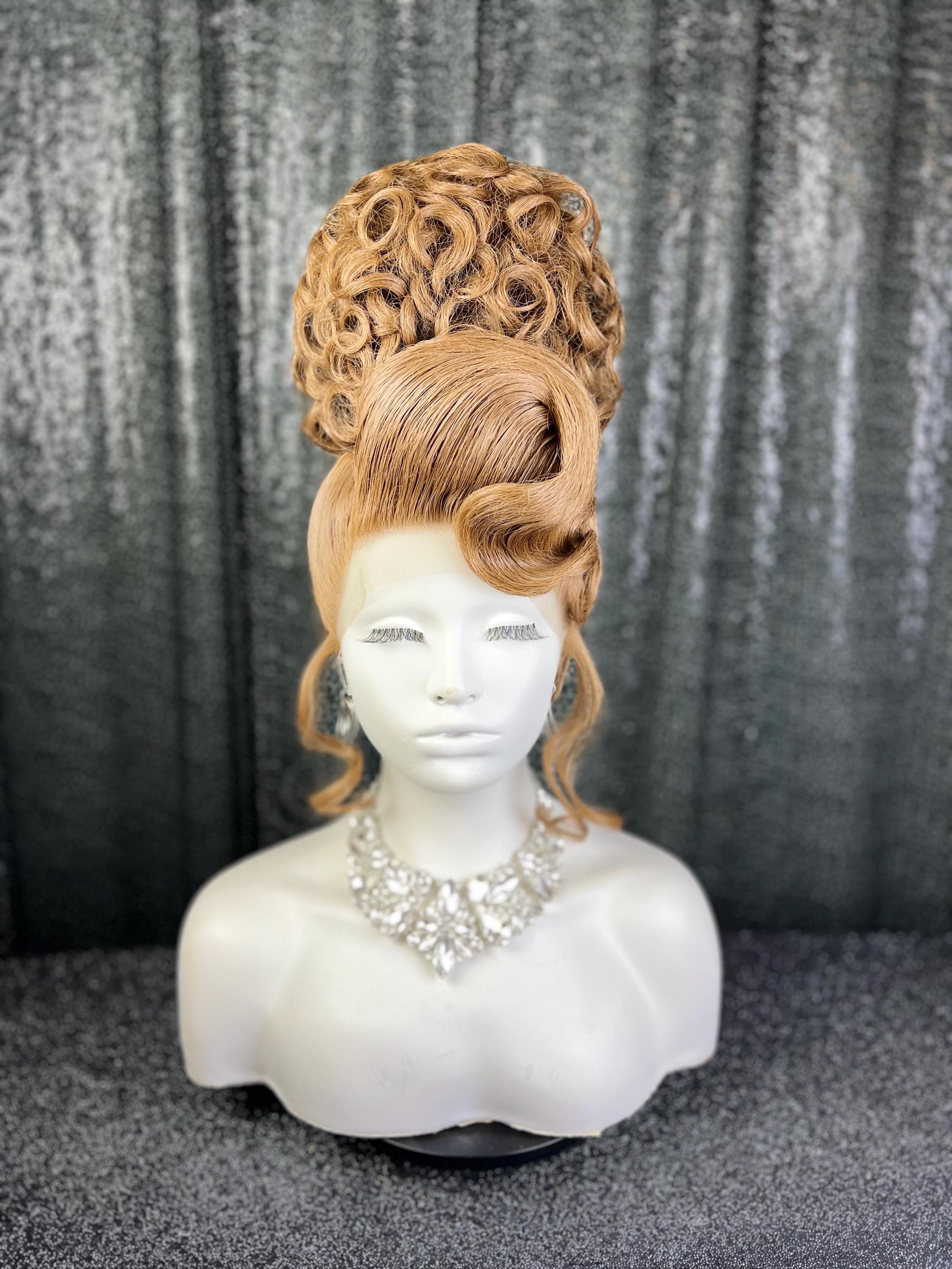 Drag Pageant Updo | High Curly Bun With Bang | Styled Lace Front Drag ...