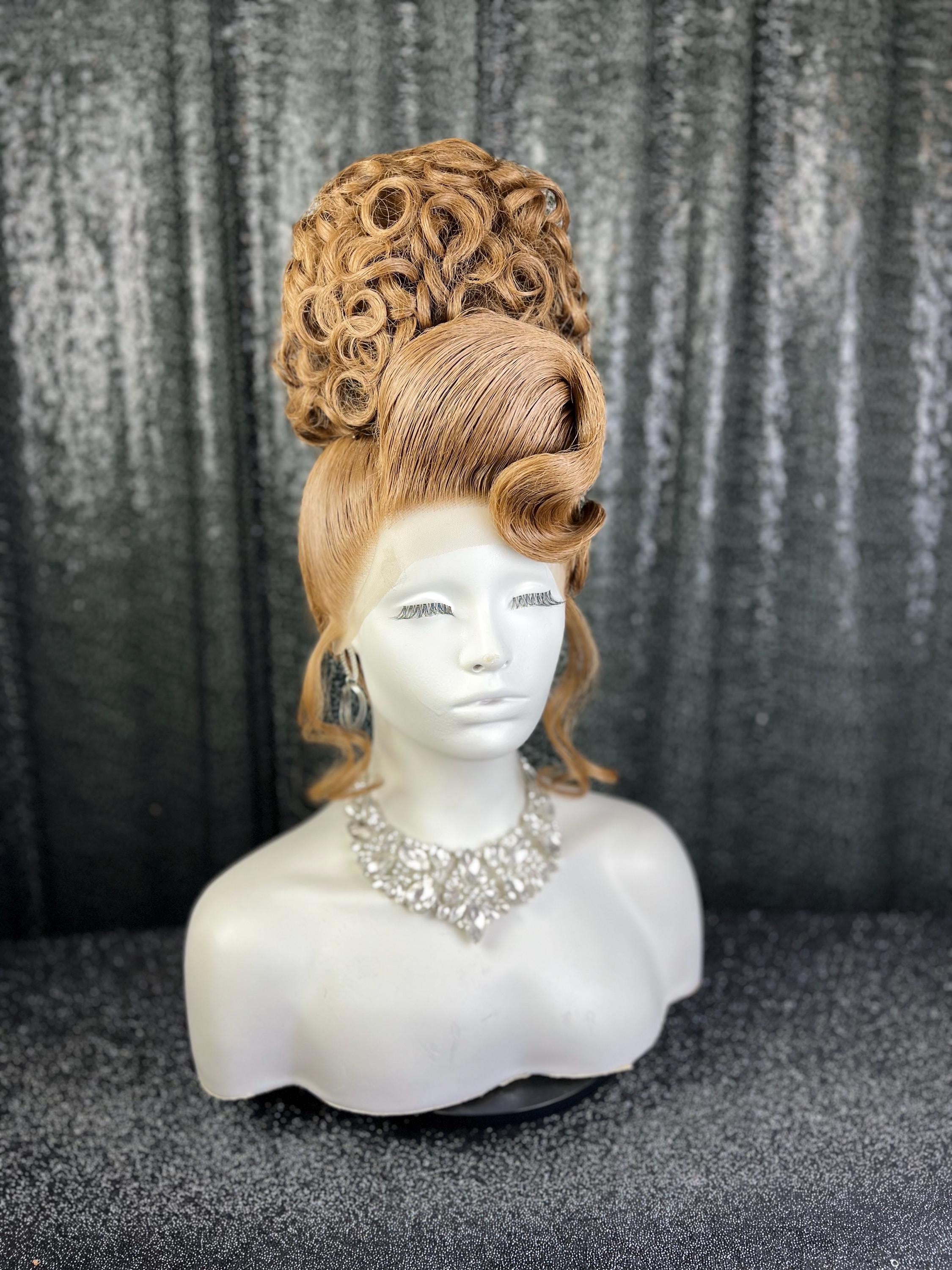 Drag Pageant Updo | High Curly Bun With Bang | Styled Lace Front Drag ...