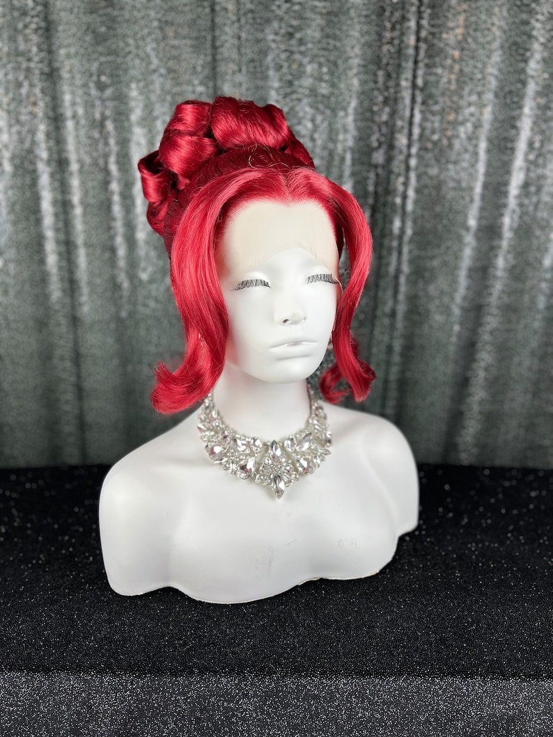 Sculpted Bun Updo With Face Framing Bangs | Pageant Wig Styled Lace ...
