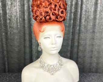 Drag Pageant Updo High Curly Bun With Bang Styled Lace Front Drag Queen ...