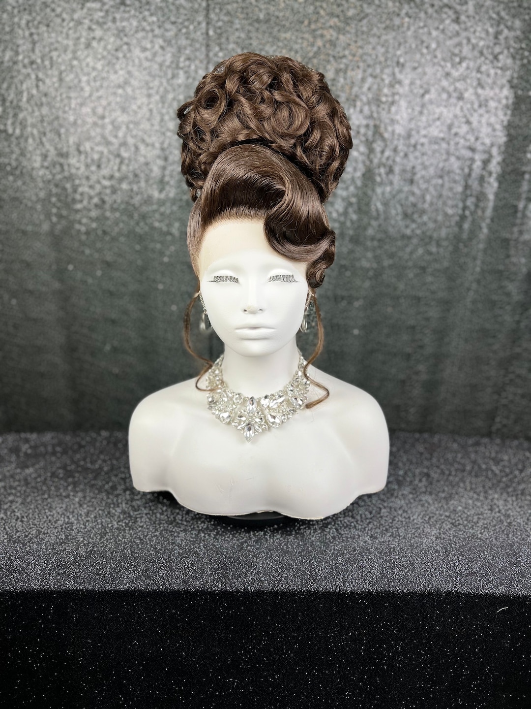 Drag Pageant Updo | High Curly Bun With Bang | Styled Lace Front Drag ...