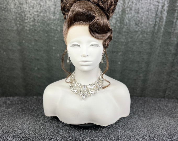 Drag Pageant Updo | High Curly Bun With Bang | Styled Lace Front Drag ...