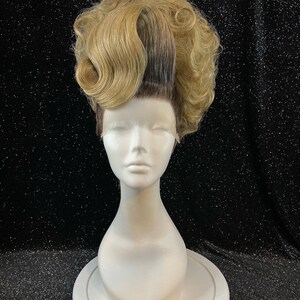 Big Curly Updo With Sculpted Bang Styled Lace Front Drag Queen Wig Hairstyle Single Wig ...