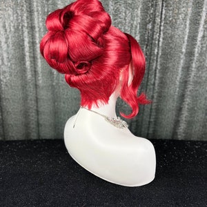 Sculpted Bun Updo With Face Framing Bangs Pageant Wig Styled Lace Front ...