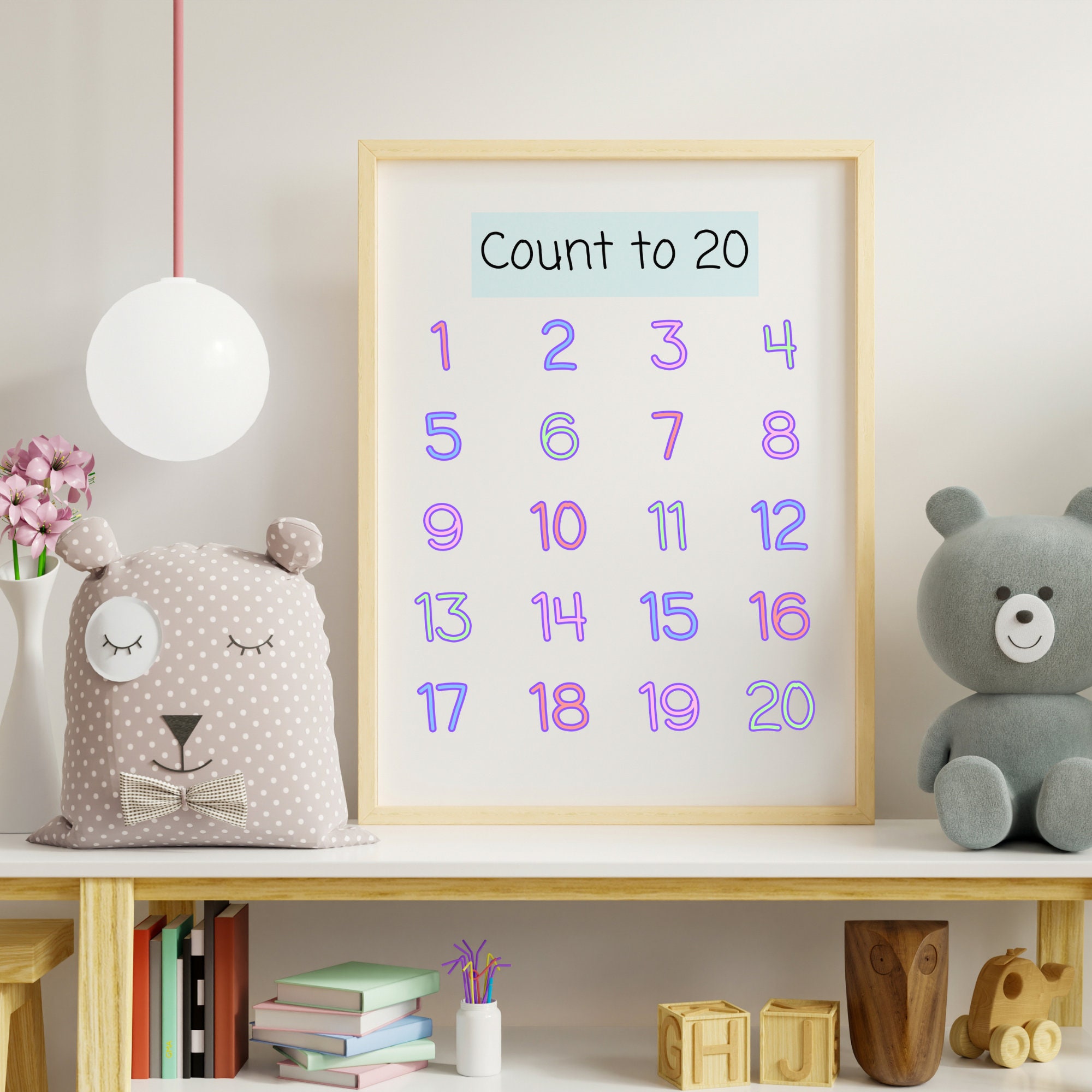 Counting to 20 Printable, 1 to 20, Downloadable Printable, Printable ...