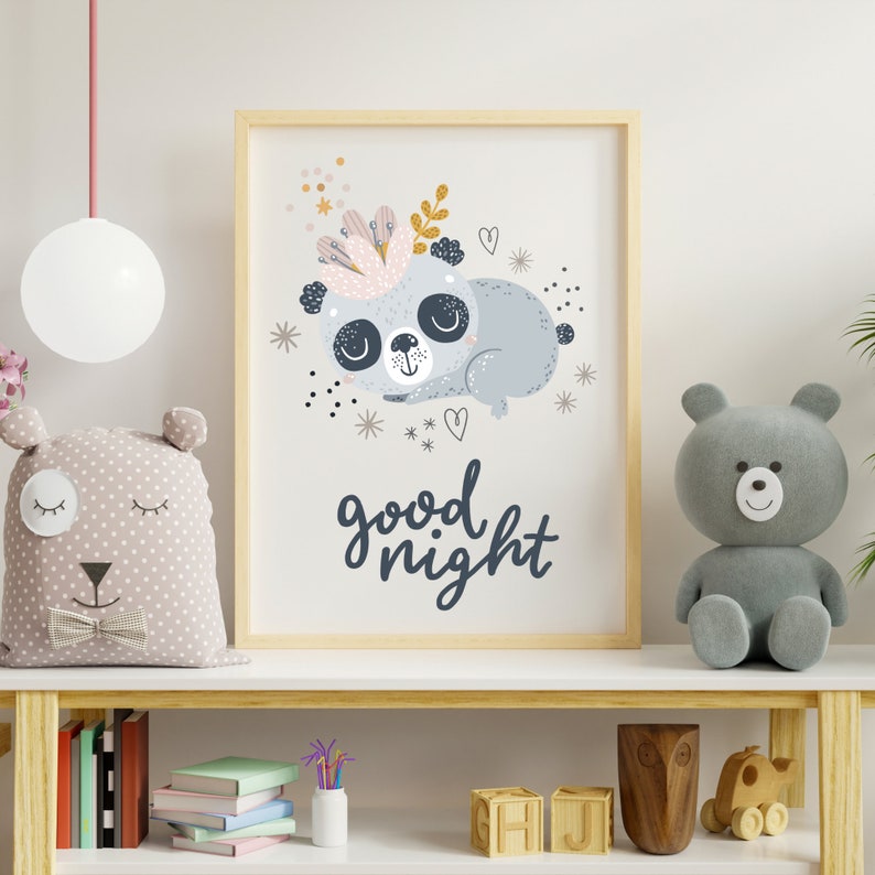 Goodnight Sleeping Animal Printable, Downloadable Prints, Printable ...