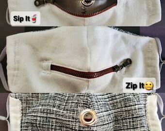 Zip Sip Mask - Etsy