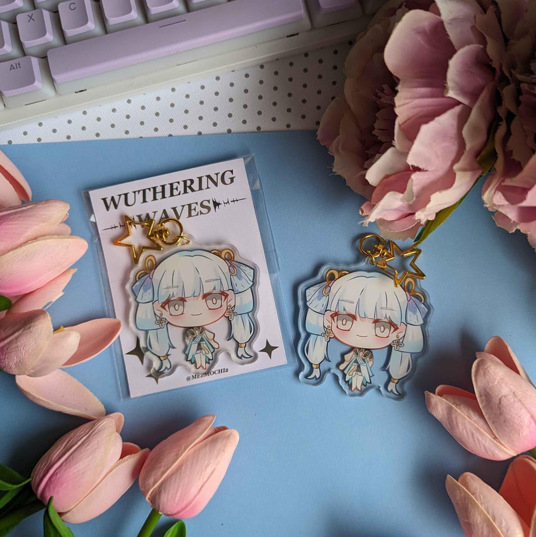 Jinhsi Wuthering Waves Keychain | Art Cute | Chibi Huanglong Character ...