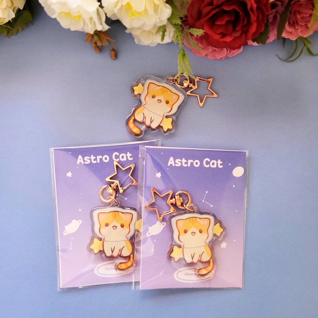 Astro Cat Keychain - Etsy