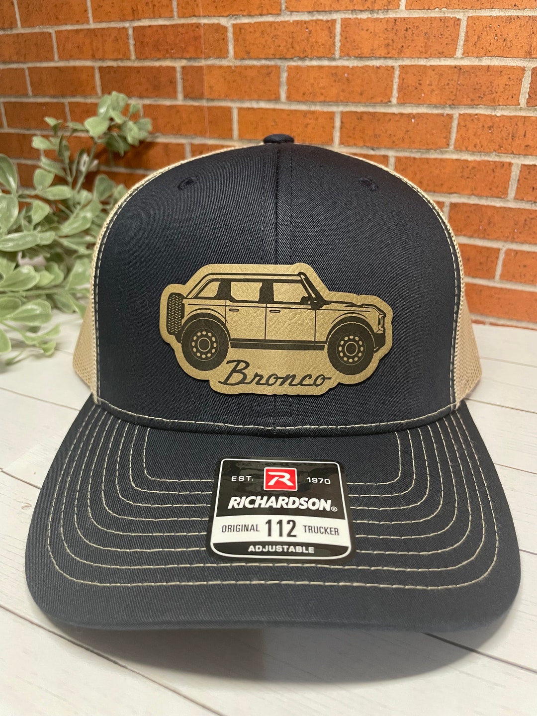 Ford Bronco Leatherette Patch Trucker Hat, Richardson 112 Laser ...