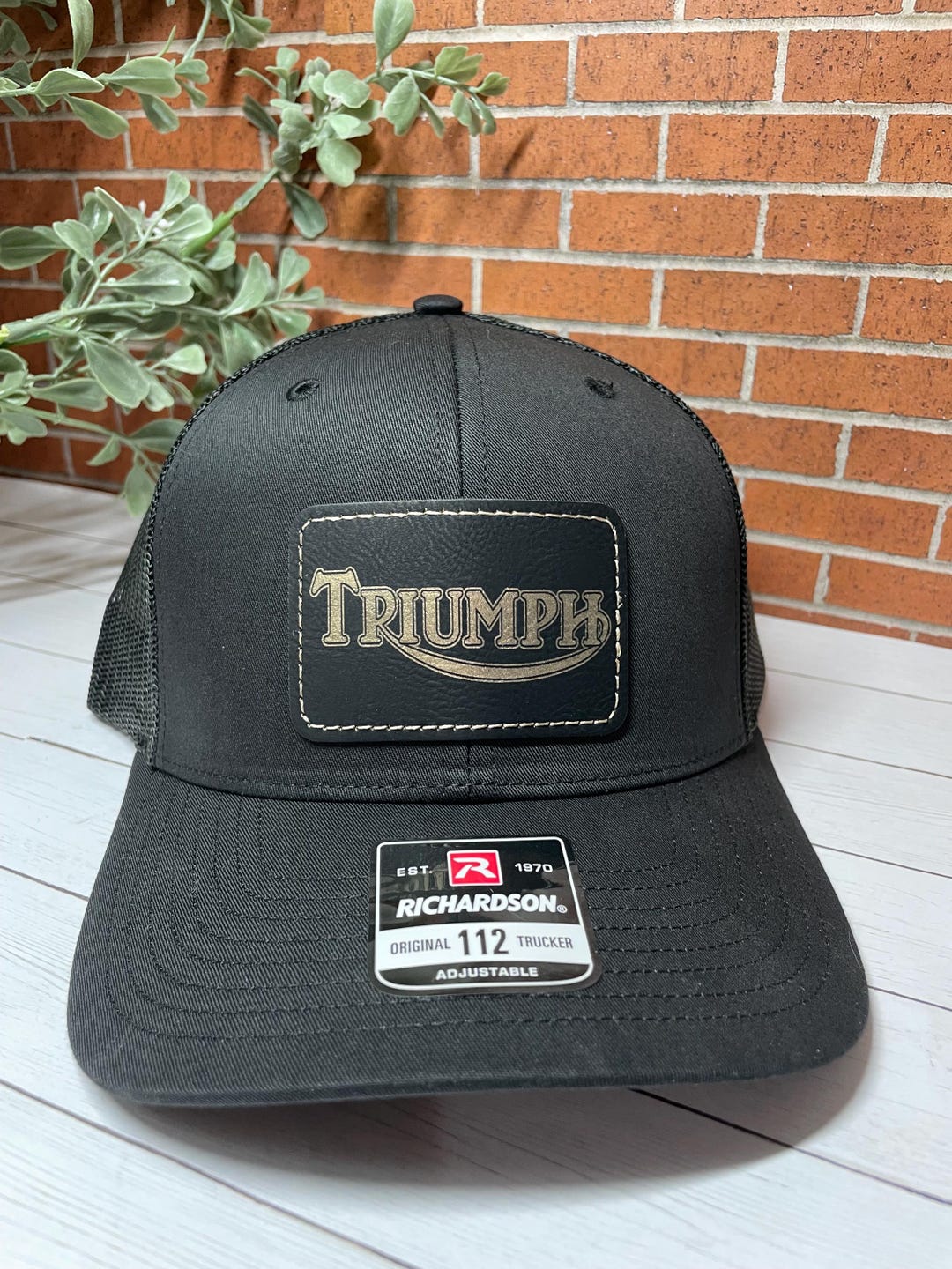 Triumph Trucker Hat, Triumph Motorcycle Laser Engraved Leatherette ...