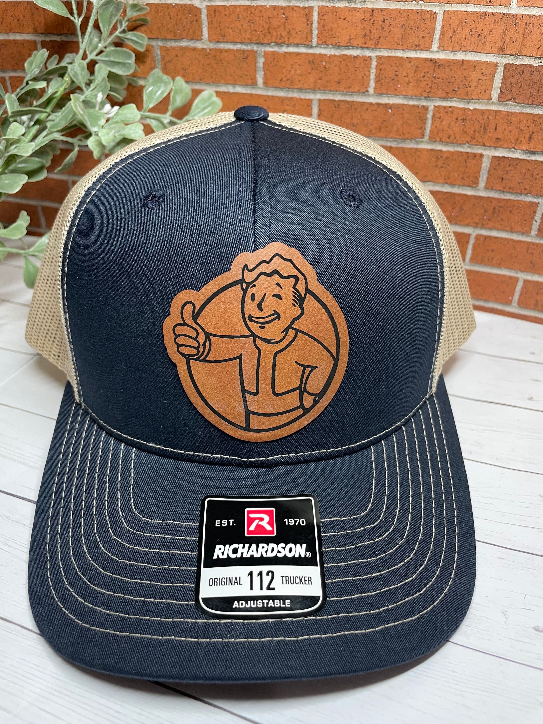 Vault Boy Trucker Hat Fallout Vault Boy Laser Engraved PU Patch on a ...
