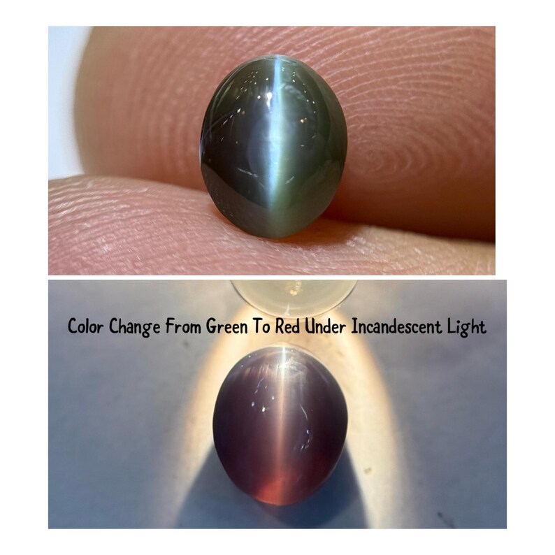 Rare Natural Alexandrite Cat's Eye Color Change From Green to Red , 1. ...