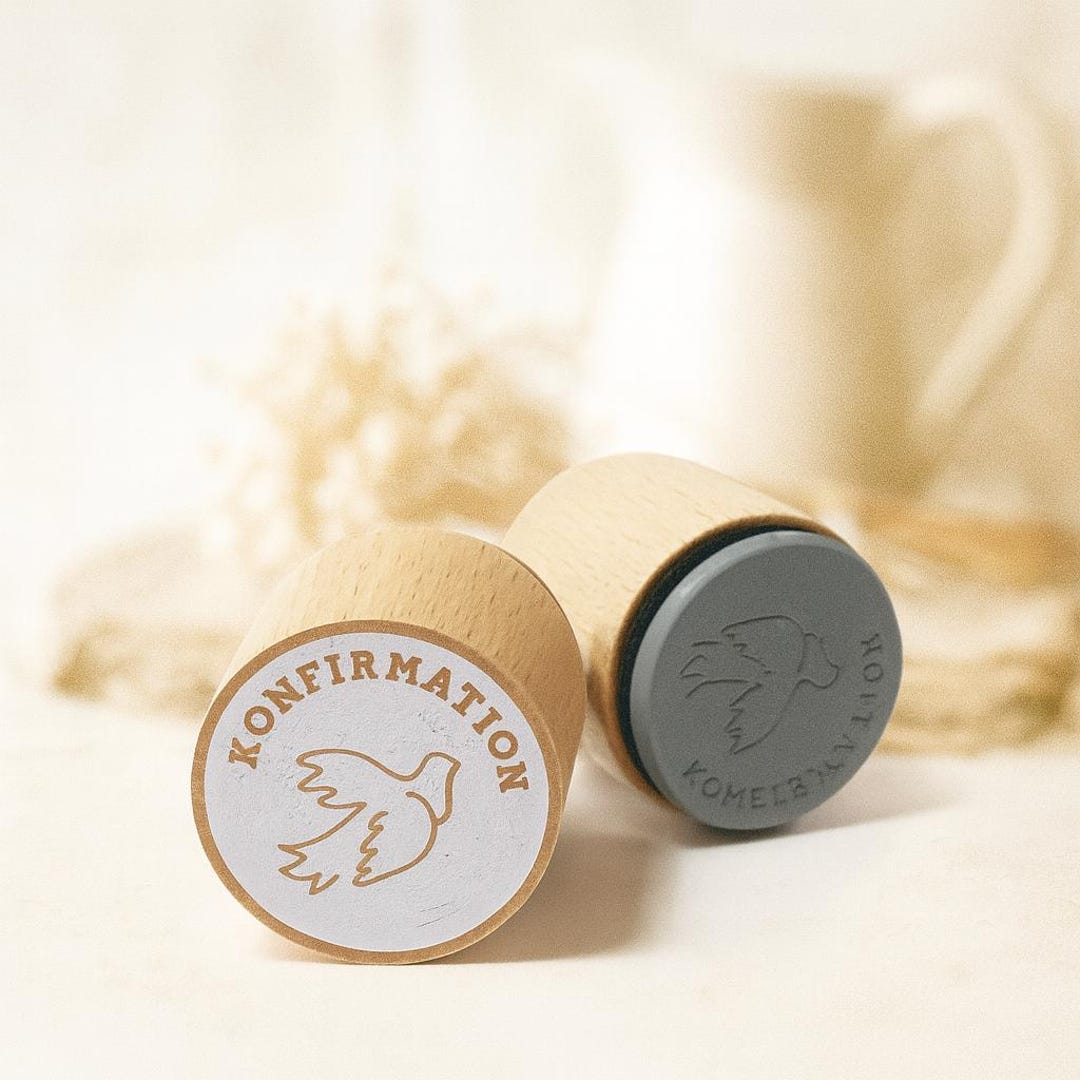 Rubber Stamp Confirmation Dove | Wooden Rubber Stamp Ø3cm | Church ...