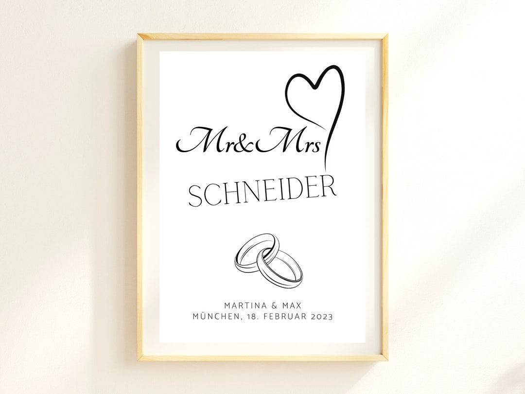 Poster Wedding Personalized Wedding Card Gift Idea - Etsy