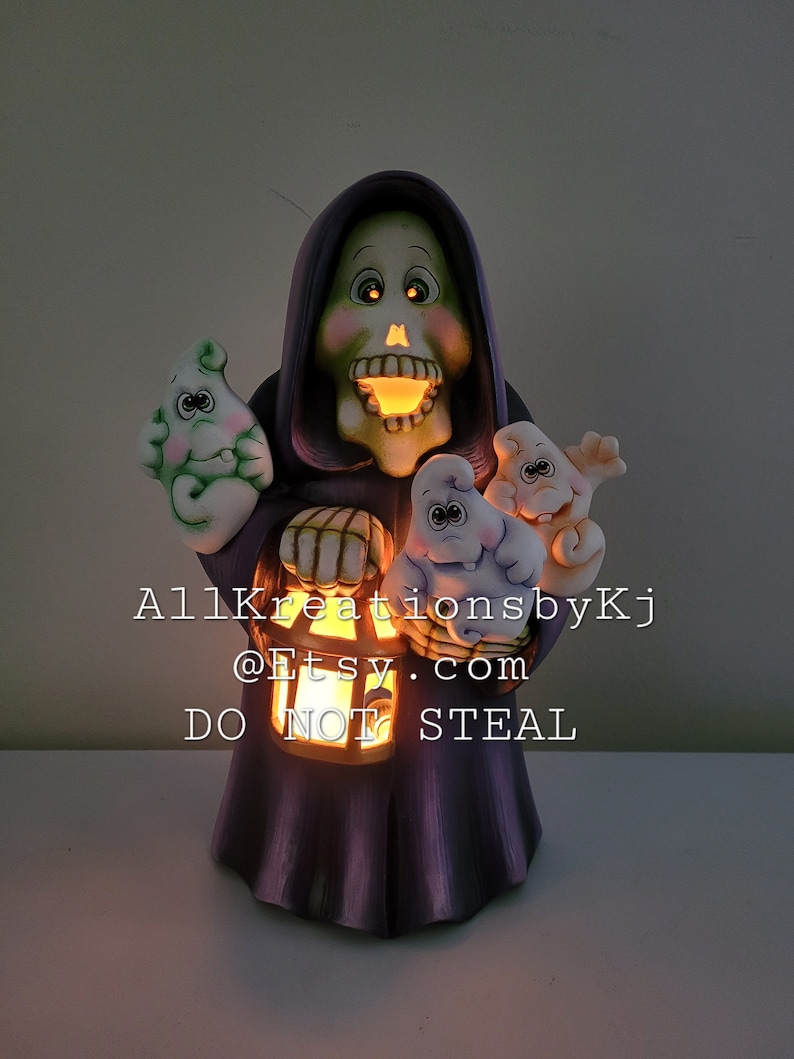 Ceramic Skeleton Clay Magic Skeleton Hand Painted Halloween - Etsy