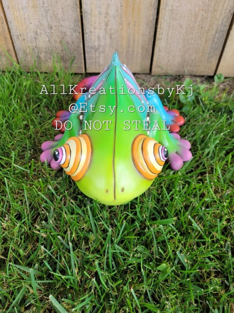 Ceramic Chameleon, Hand Painted Chameleon, Ziggy the Chameleon, Clay ...