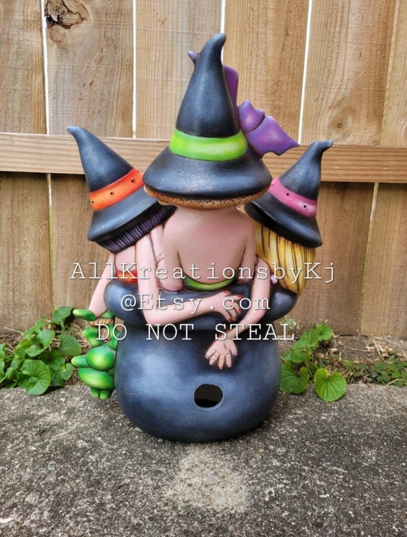 Ceramic Witches in Cauldron, Clay Magic, Bathing Beauties, Witch ...