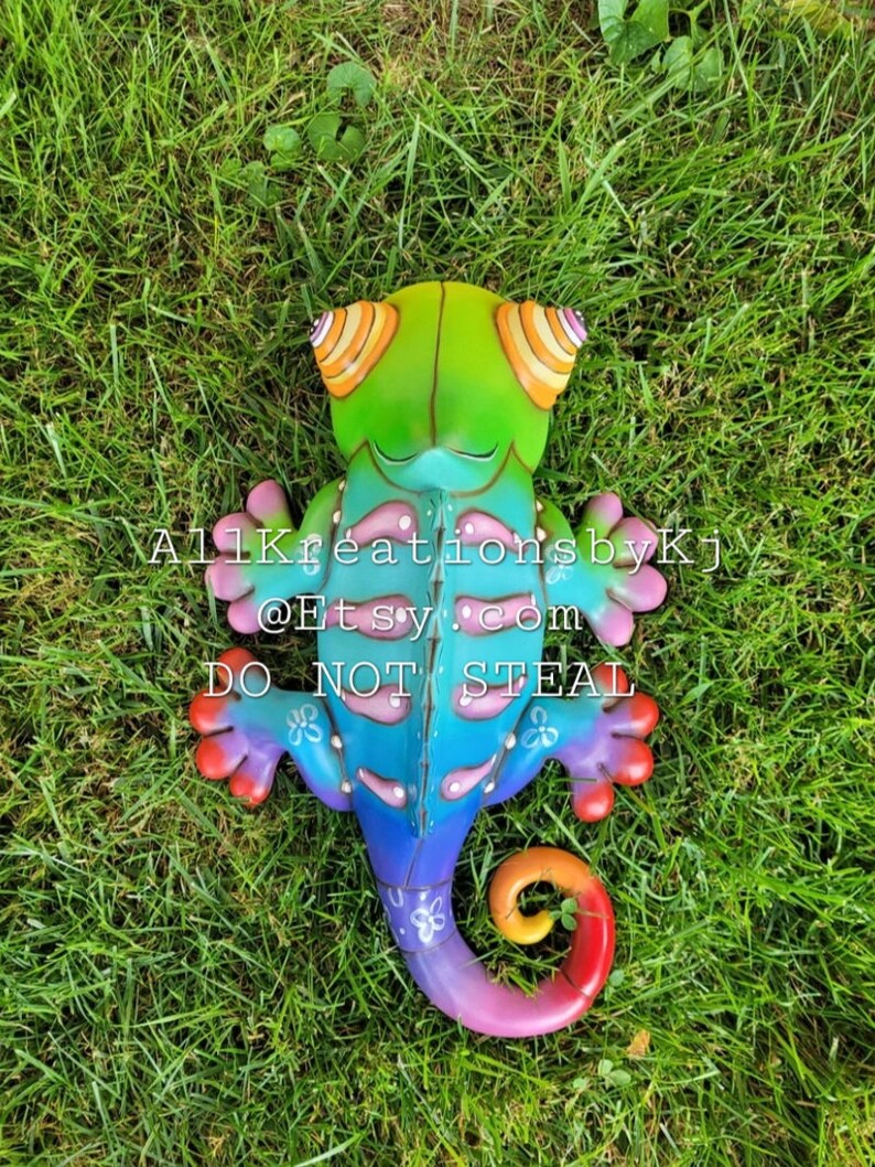 Ceramic Chameleon, Hand Painted Chameleon, Ziggy the Chameleon, Clay ...