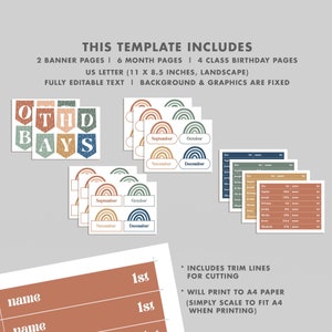 Classroom Birthday Display, Classroom Printable, Classroom Decor ...